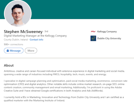 LinkedIn Summary Examples to Attract More Leads - Convex Interactive